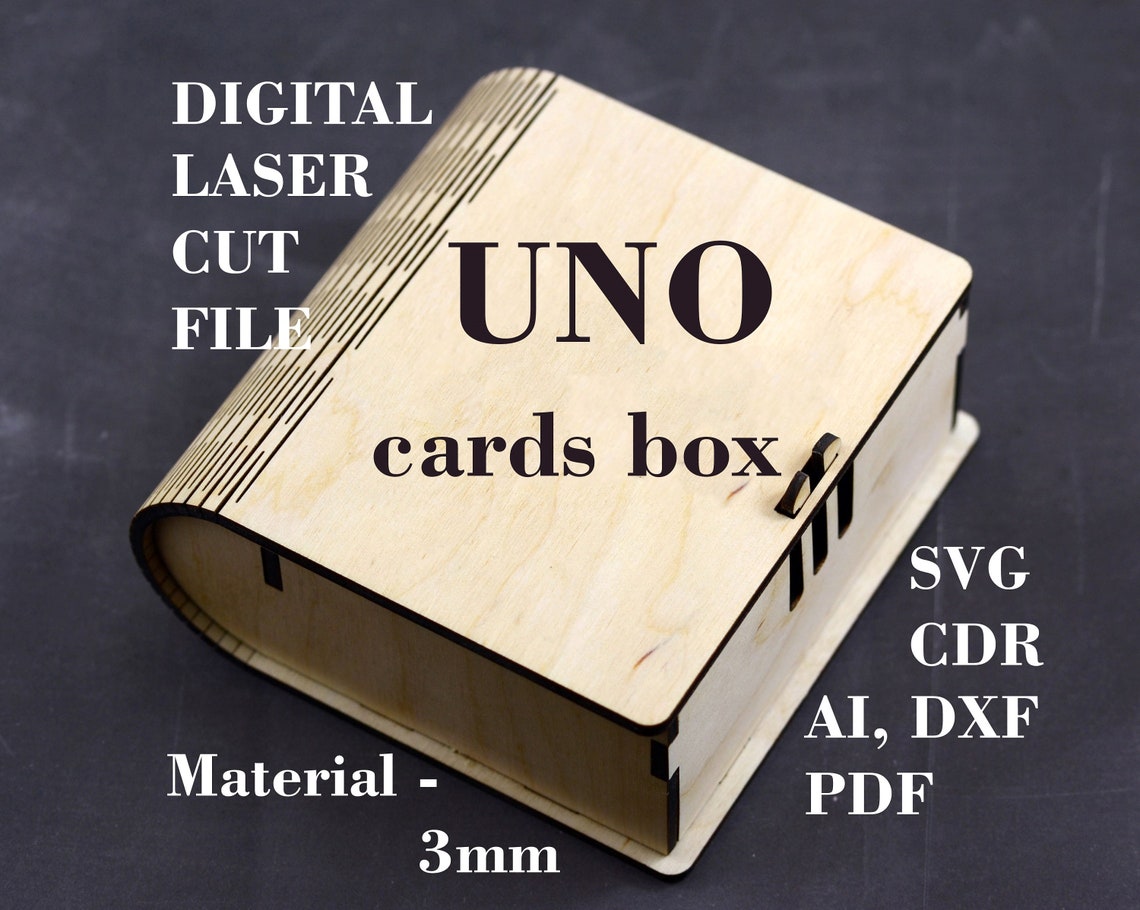 Box for Board Game Card SVG Uno Card Box Svg Small Wooden - Etsy