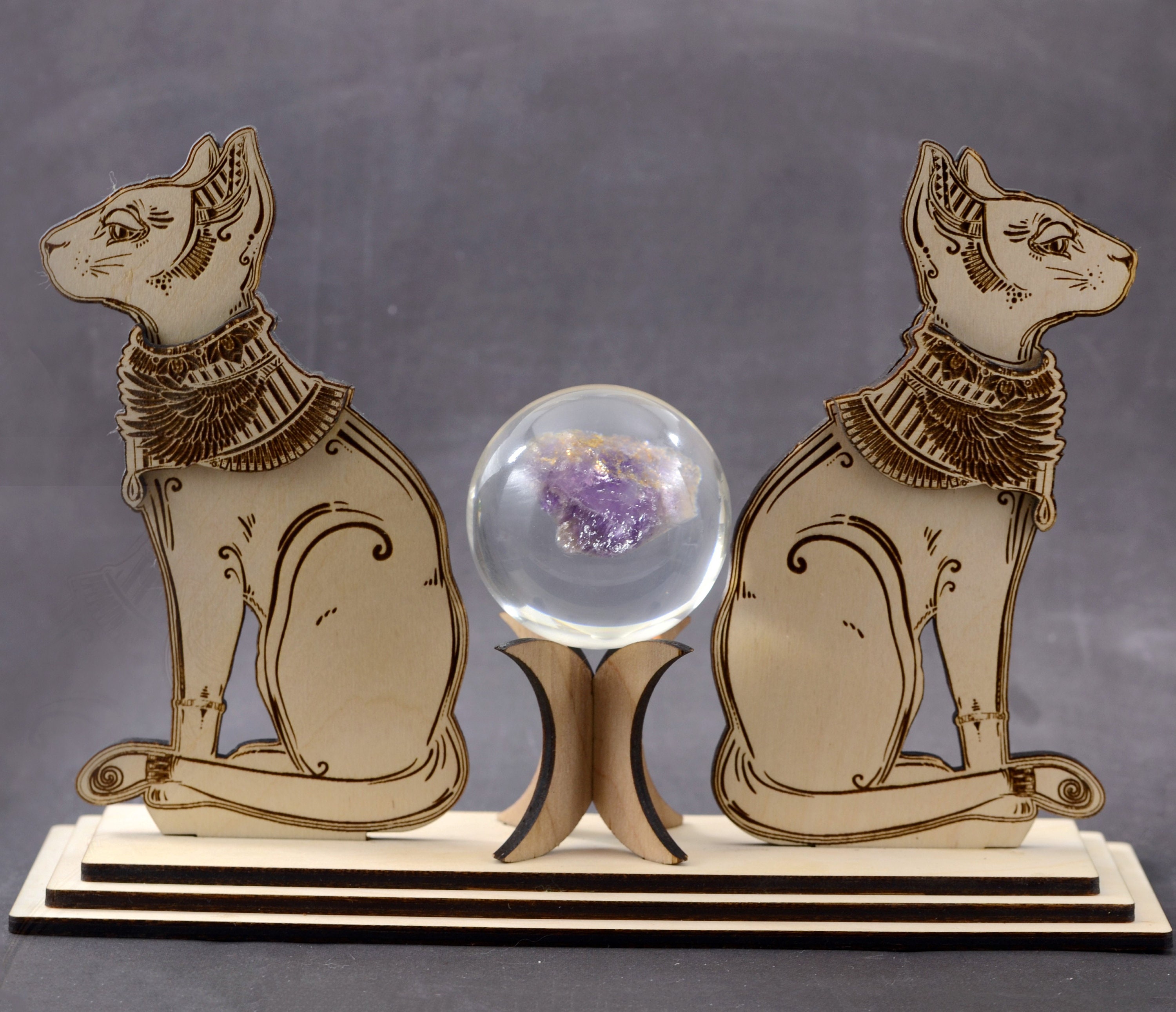 Egyptian Cats Sphere Stand Svg Sphere Holder Svg Bastet Statue - Etsy