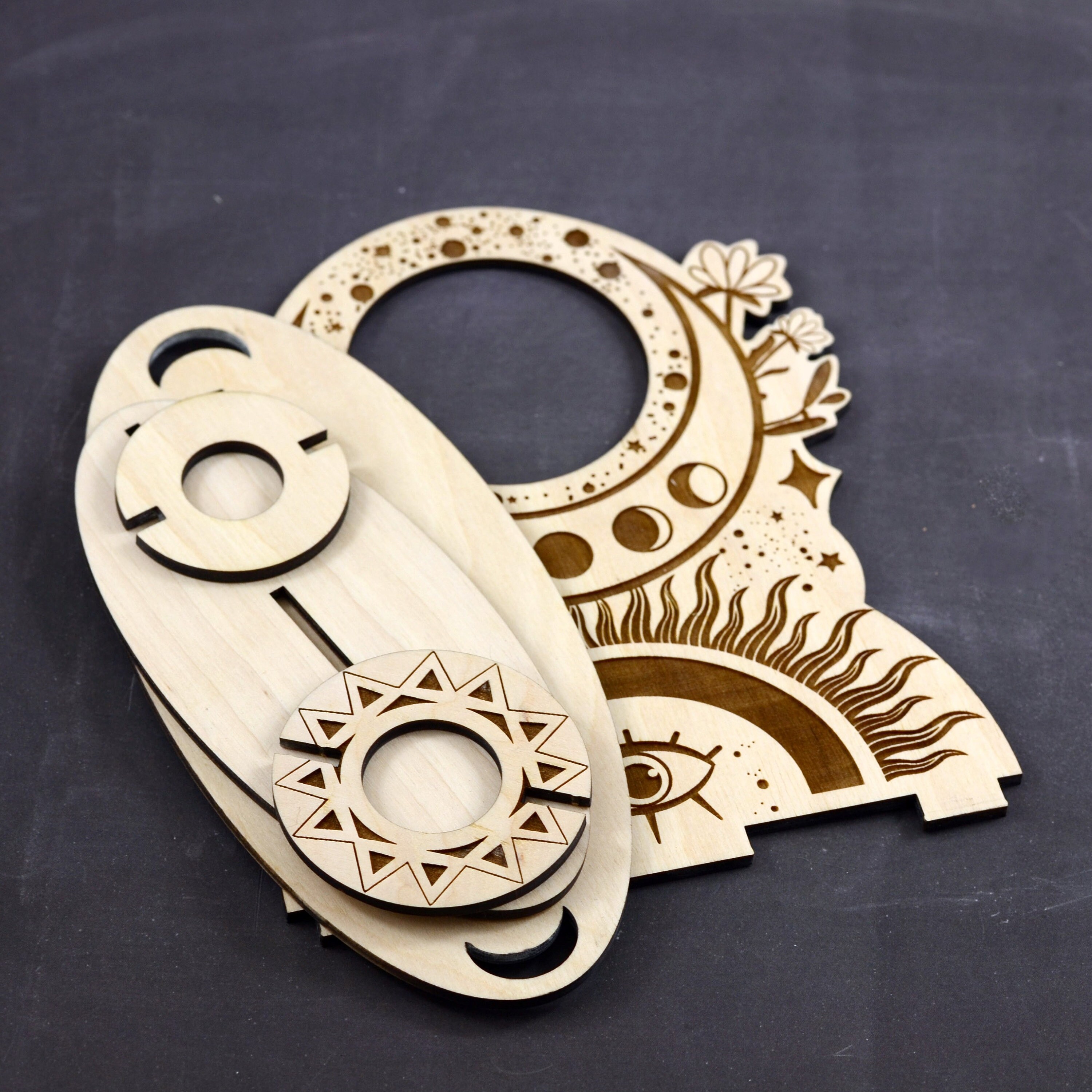 Sun and Moon Sphere Stand Svg Large Sphere Holder Svg Glowforge Files ...