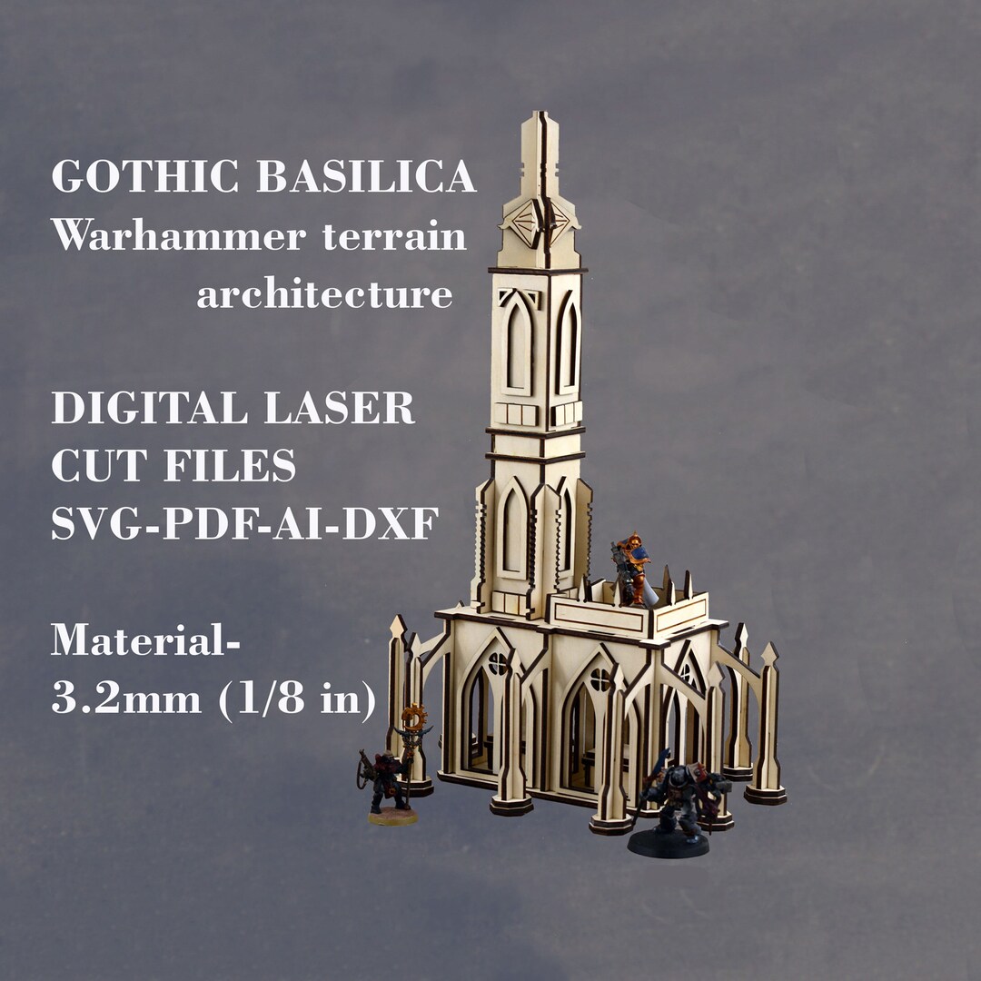 Gothic Basilica With a Tower SVG City Terrain Warhammer Architecture ...
