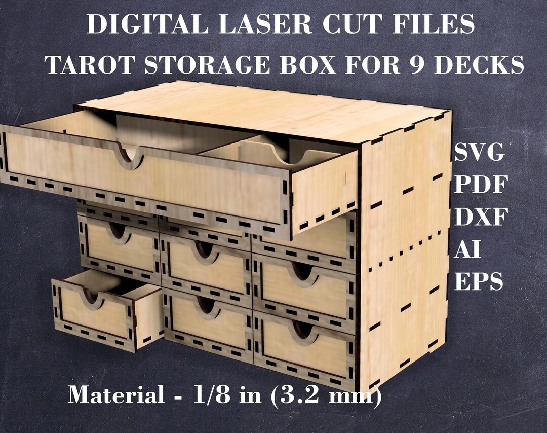 Laser Cut Files for Tarot Box for Multiple Decks Chest of - Etsy