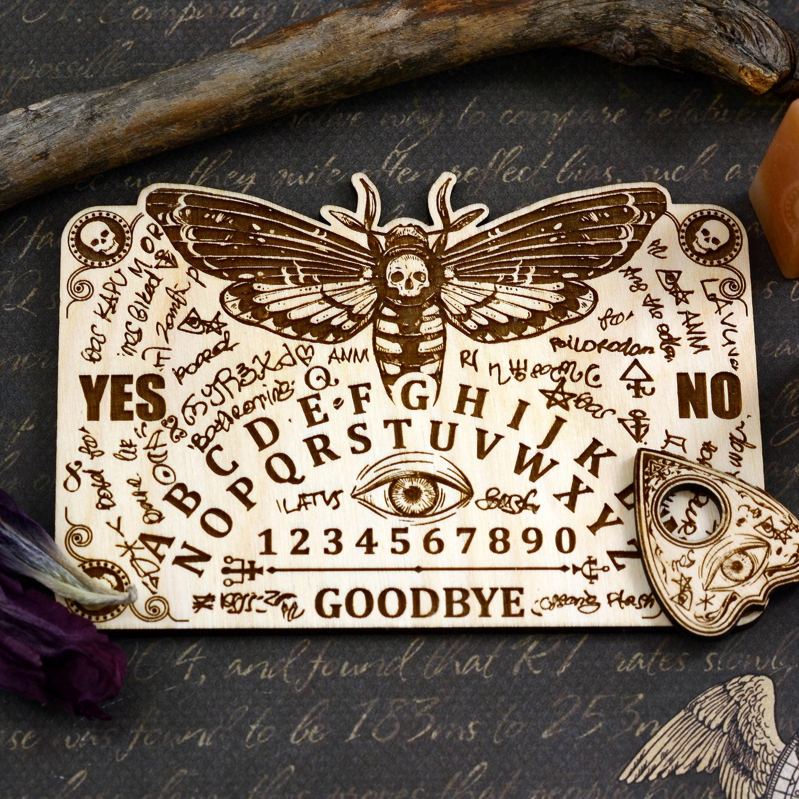 Death Head Moth Spirit Board SVG Classic Ouija Board With - Etsy