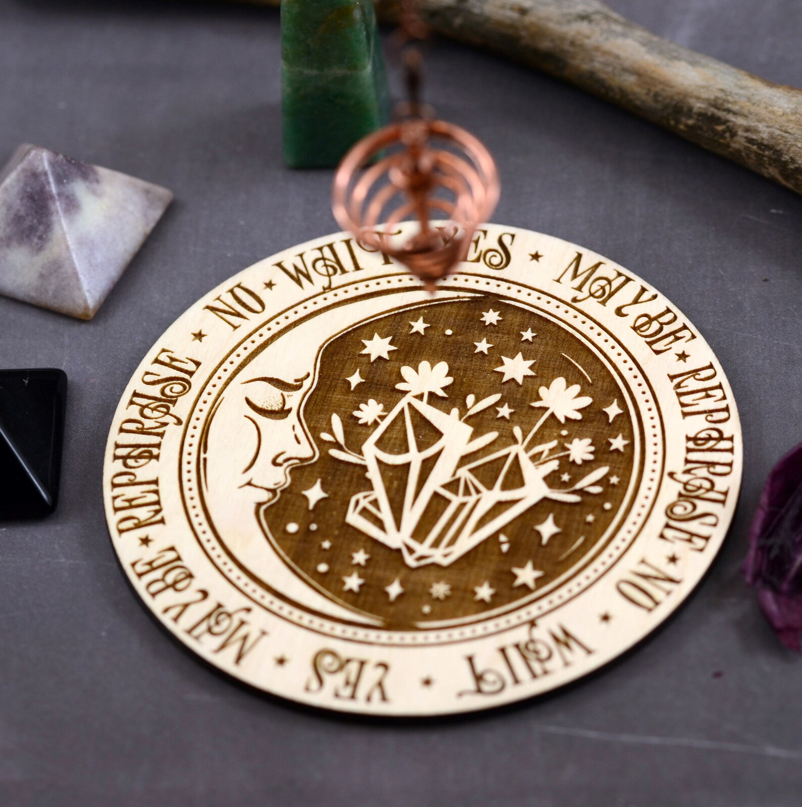 Crystal Moon Pendulum Board Svg Divination Tool Svg Pagan | Etsy