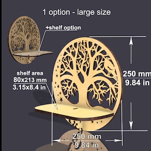 Tree of Life Shelf SVG Moon Pendulum Shelf SVG Wall Crystal Shelf Laser ...