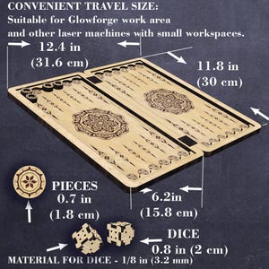 Travel Backgammon Set Laser Cut Files, Wooden Board Game SVG, Table ...