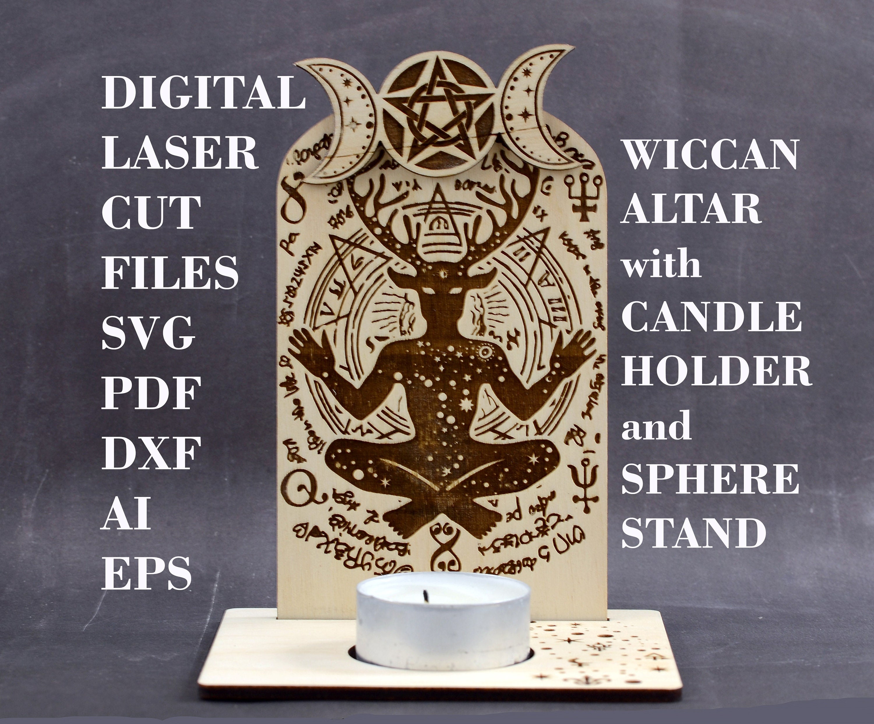 Horned God Altar SVG Cernunnos Altar With Candle Holder and - Etsy ...