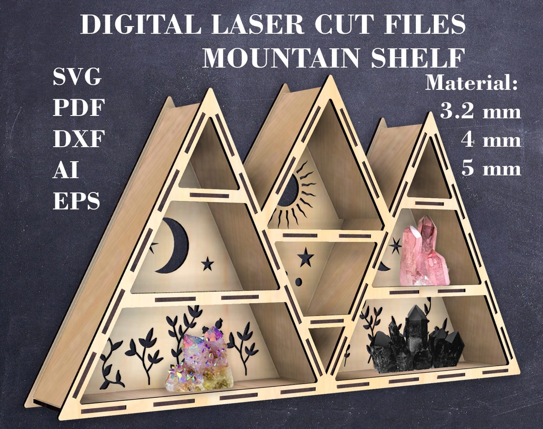 Mountain Shelf SVG Wall Crystal Display SVG Triangle Shelf - Etsy