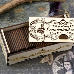 Wooden Lenormand Cards Deck SVG Set of 36 Pcs With Gift Box SVG ...