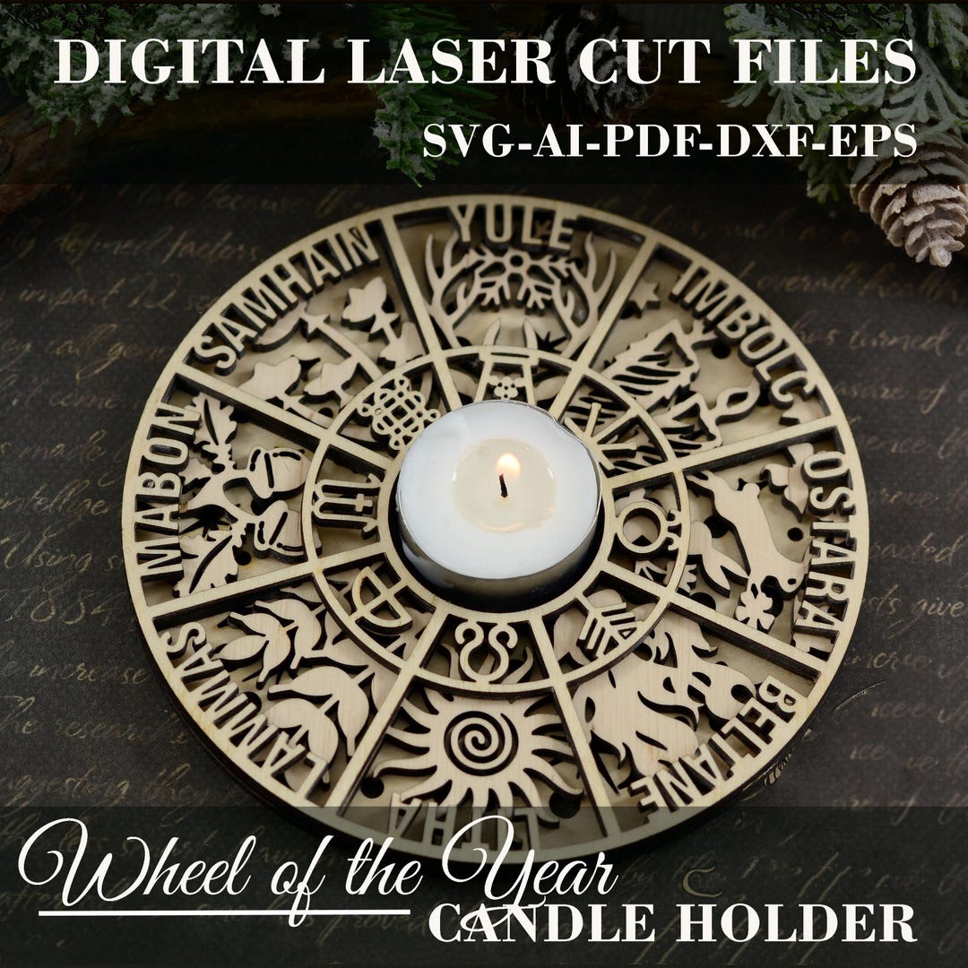 Wheel of the Year Candle Holder SVG Sphere Holder SVG Pagan Altar Decor ...