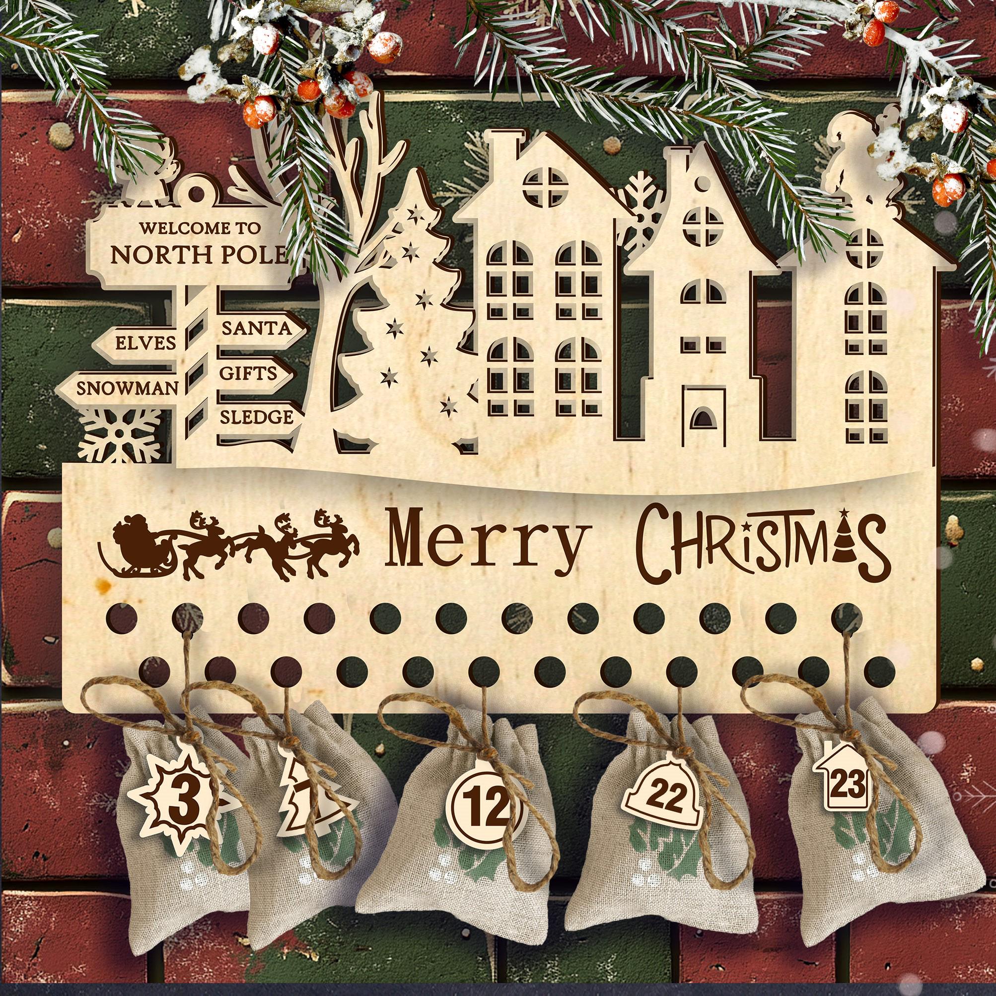 Customizable Wall Advent Calendar SVG Days Until Christmas SVG ...