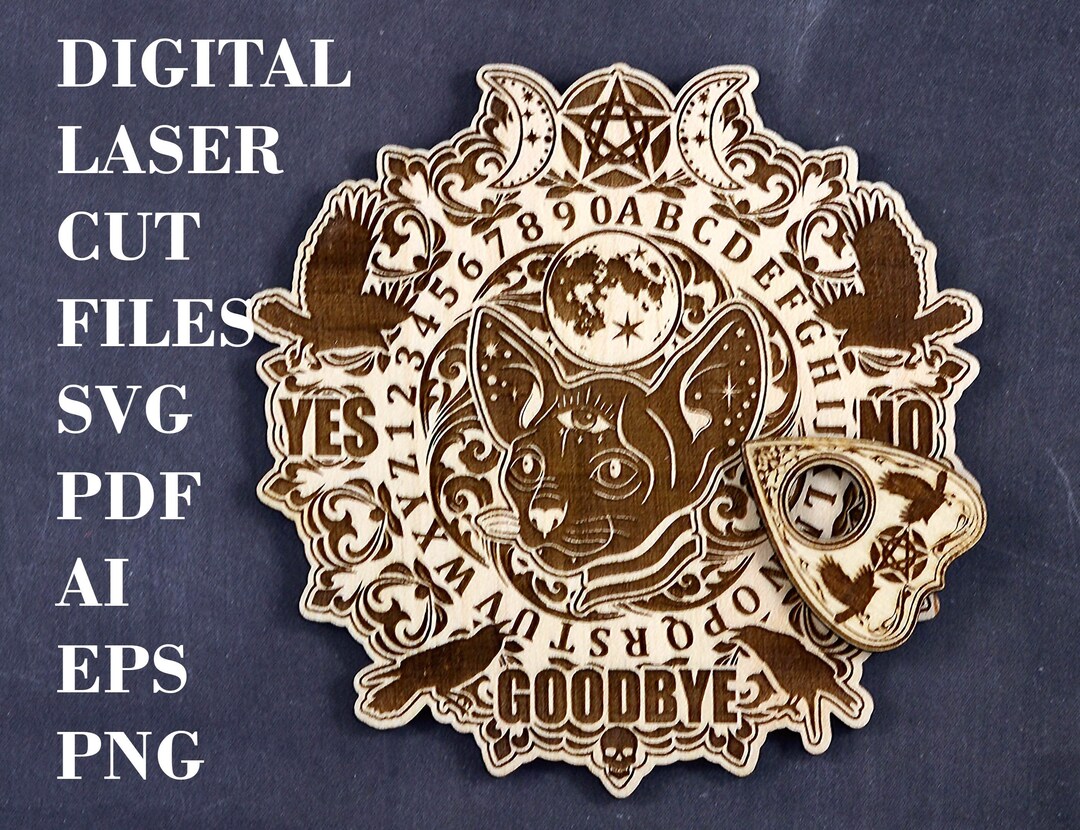 Sphynx Cat Spirit Board SVG Gothic Ouija Board With Planchette - Etsy