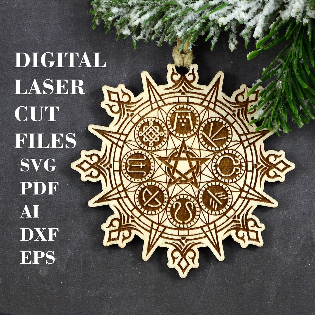 Wheel of the Year Ornament Svg Yule Ornament Svg Wiccan Ornament ...