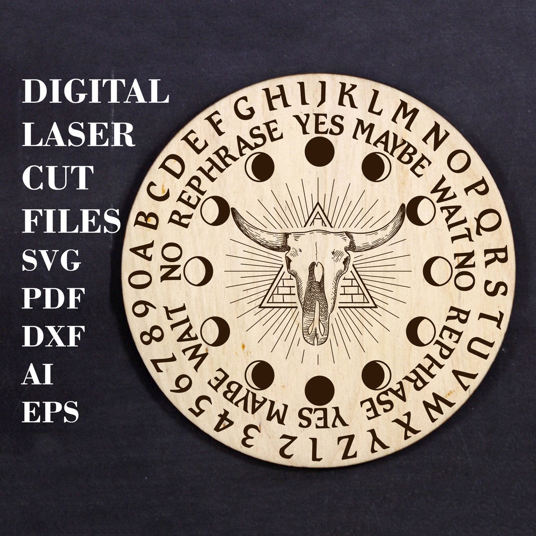 Moon Phases Pendulum Board SVG Skull Pendulum Matt Svg Wiccan Decor Svg ...