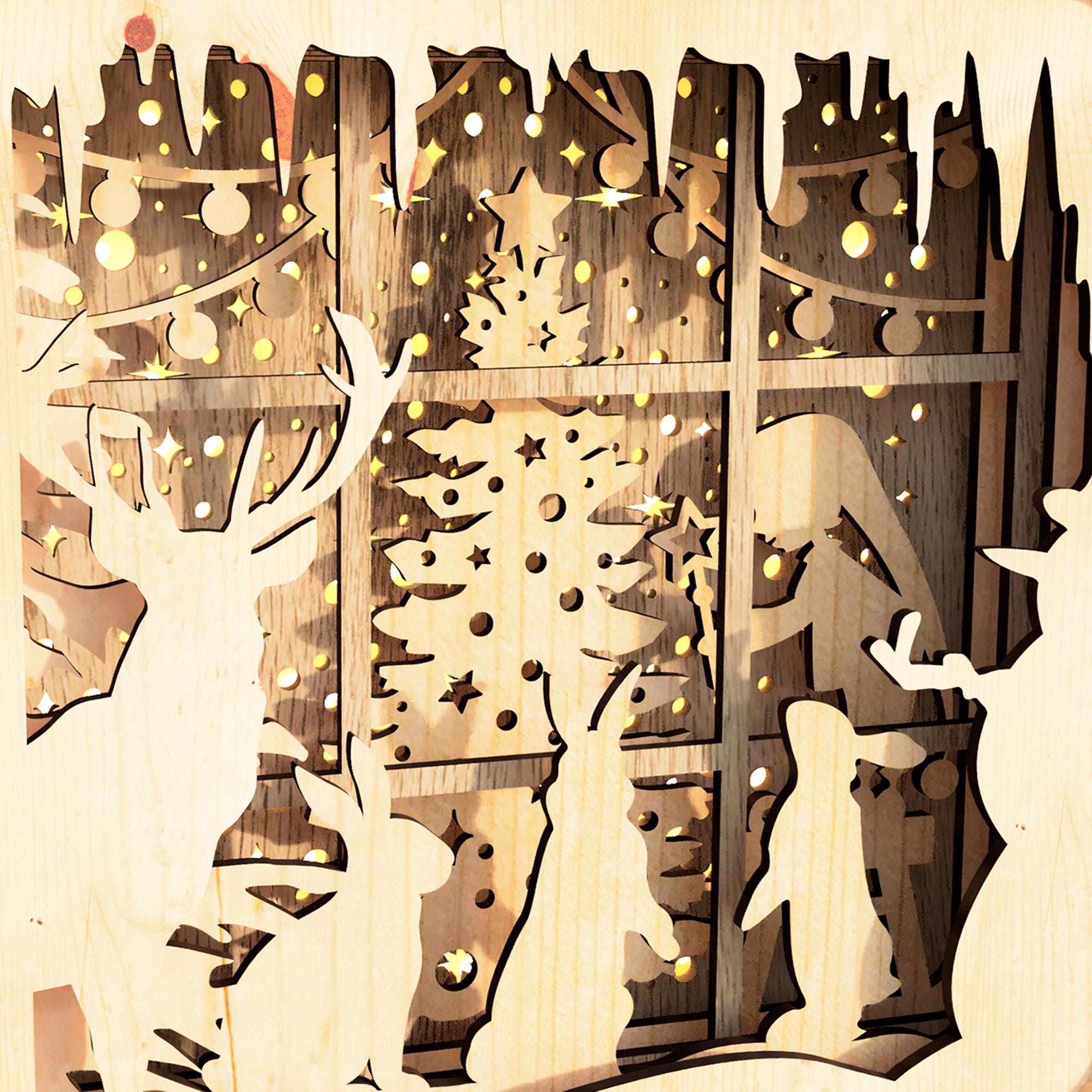 Christmas Lightbox SVG · Winter Animals Shadow Box · Laser Cut Files ...