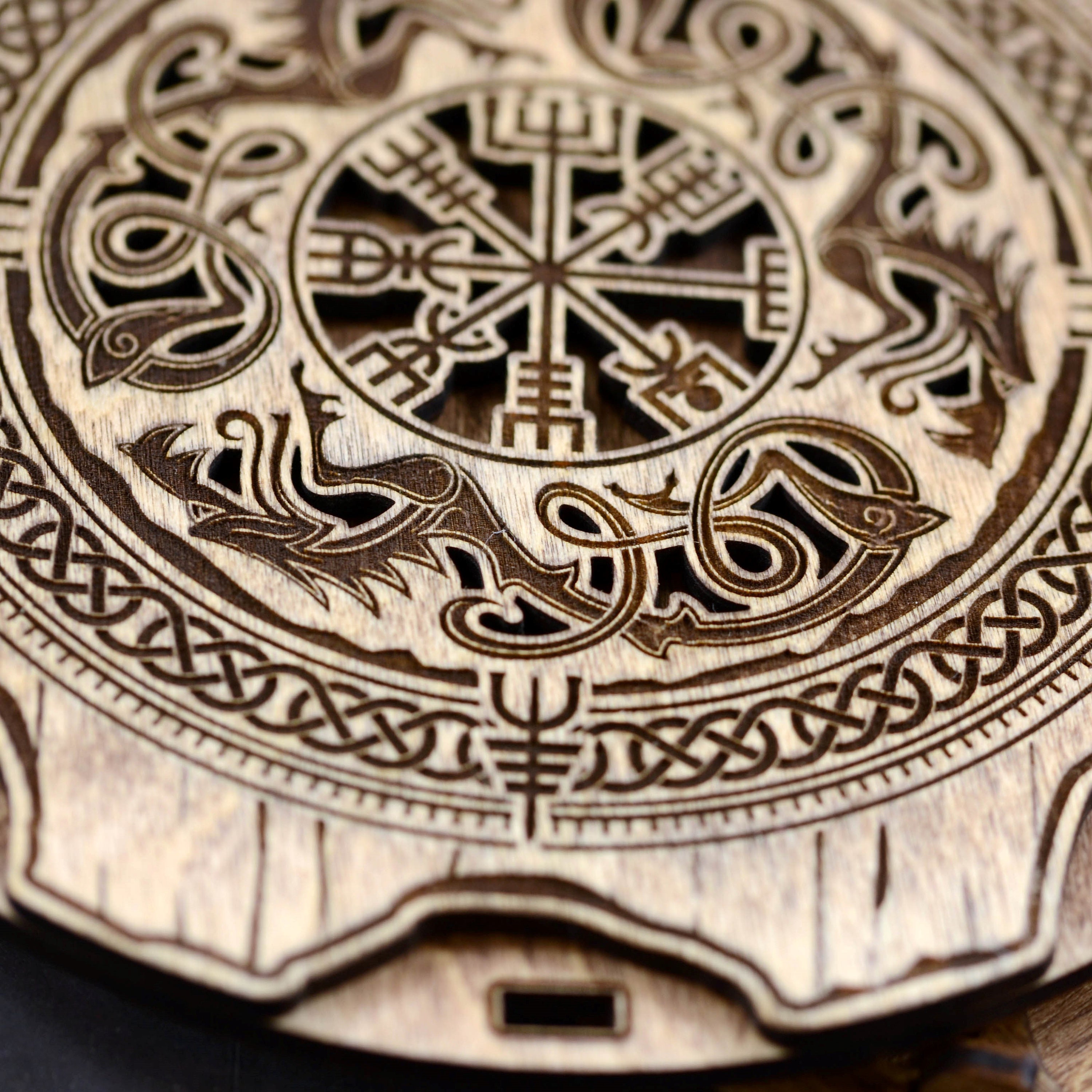 Vegvisir Runes Set in Round Box SVG Wooden Runes SVG Elder Futhark ...