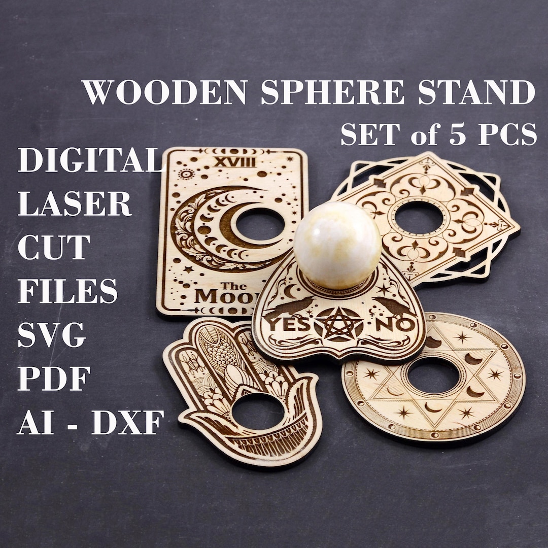 Planchette Sphere Stand Set of 5 Pcs SVG Hamsa Crystal Ball Stand Svg ...