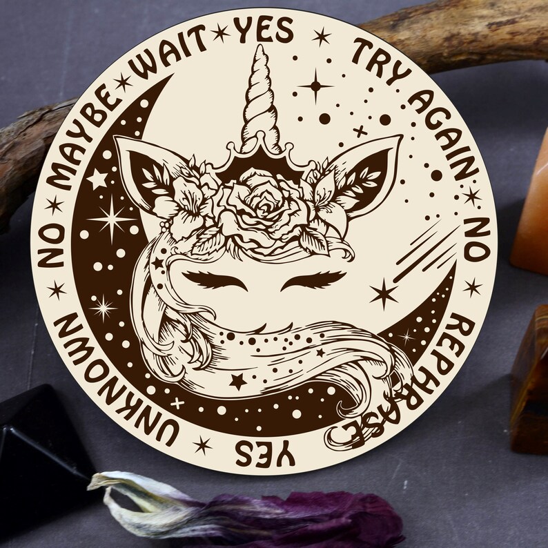 Floral Unicorn Pendulum Board Svg Divination Tool Svg Pagan - Etsy