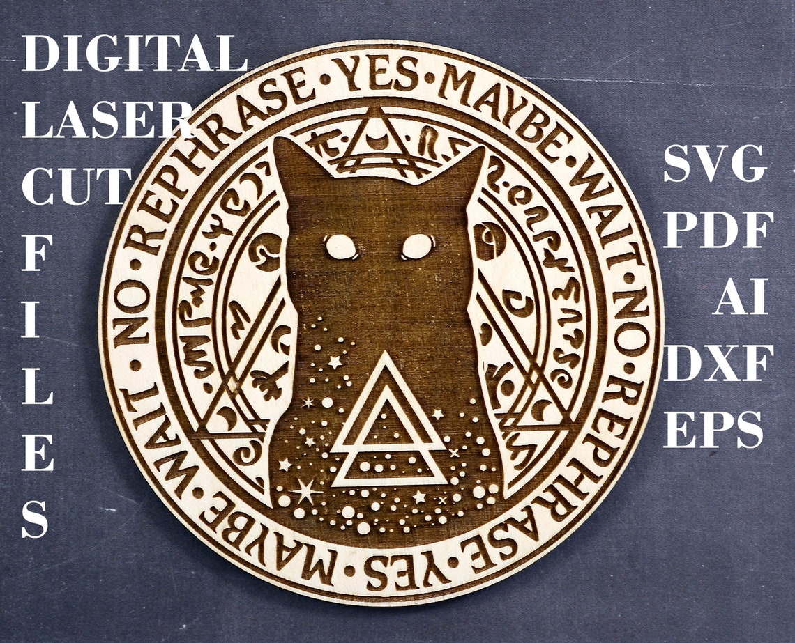 Black Cat Pendulum Board Svg Divination Tool Svg Witchcraft - Etsy