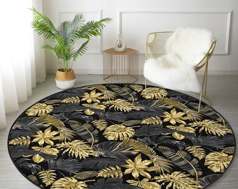 Gold Leaf Area Rug - Etsy