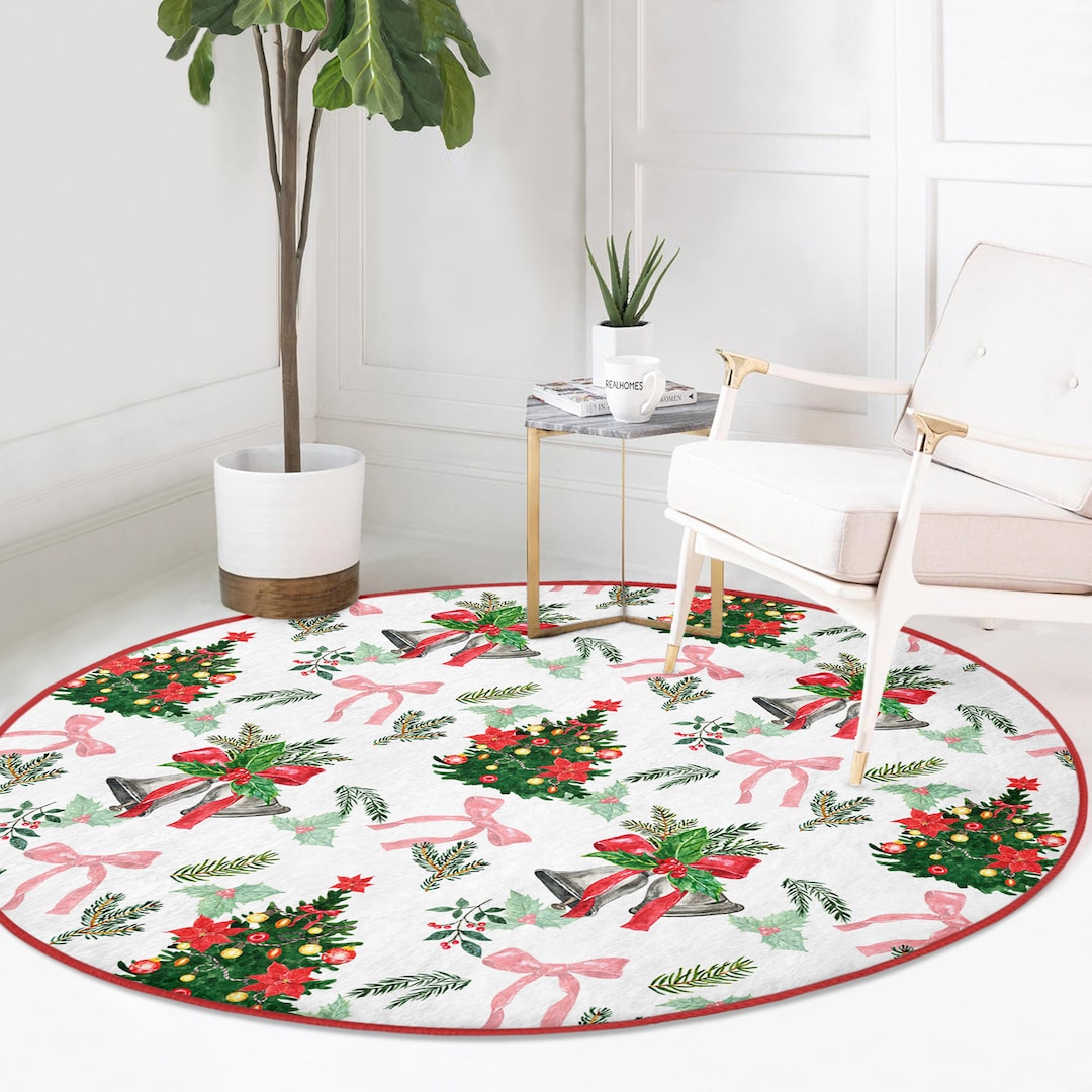 Merry Christmas Xmas Pine Tree Happy New Year Decorative Rug Christmas ...