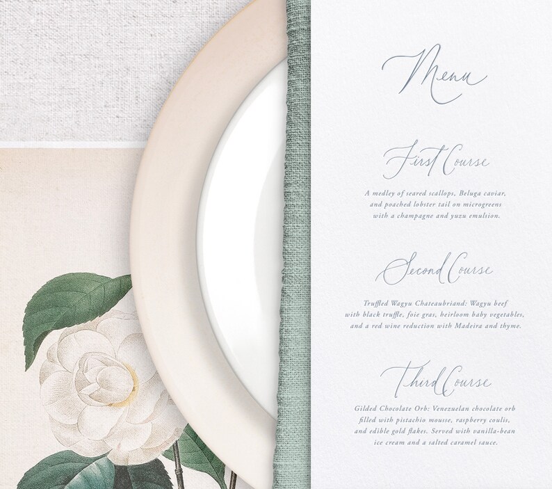 Printable Unique Custom Digital Download Menus, Printable on Handmade ...