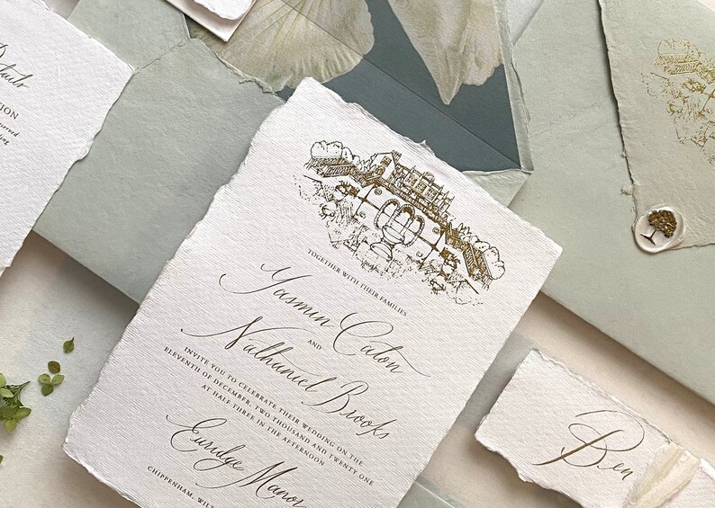Custom Venue Illustration Wedding Invitation Suite (digital Download ...
