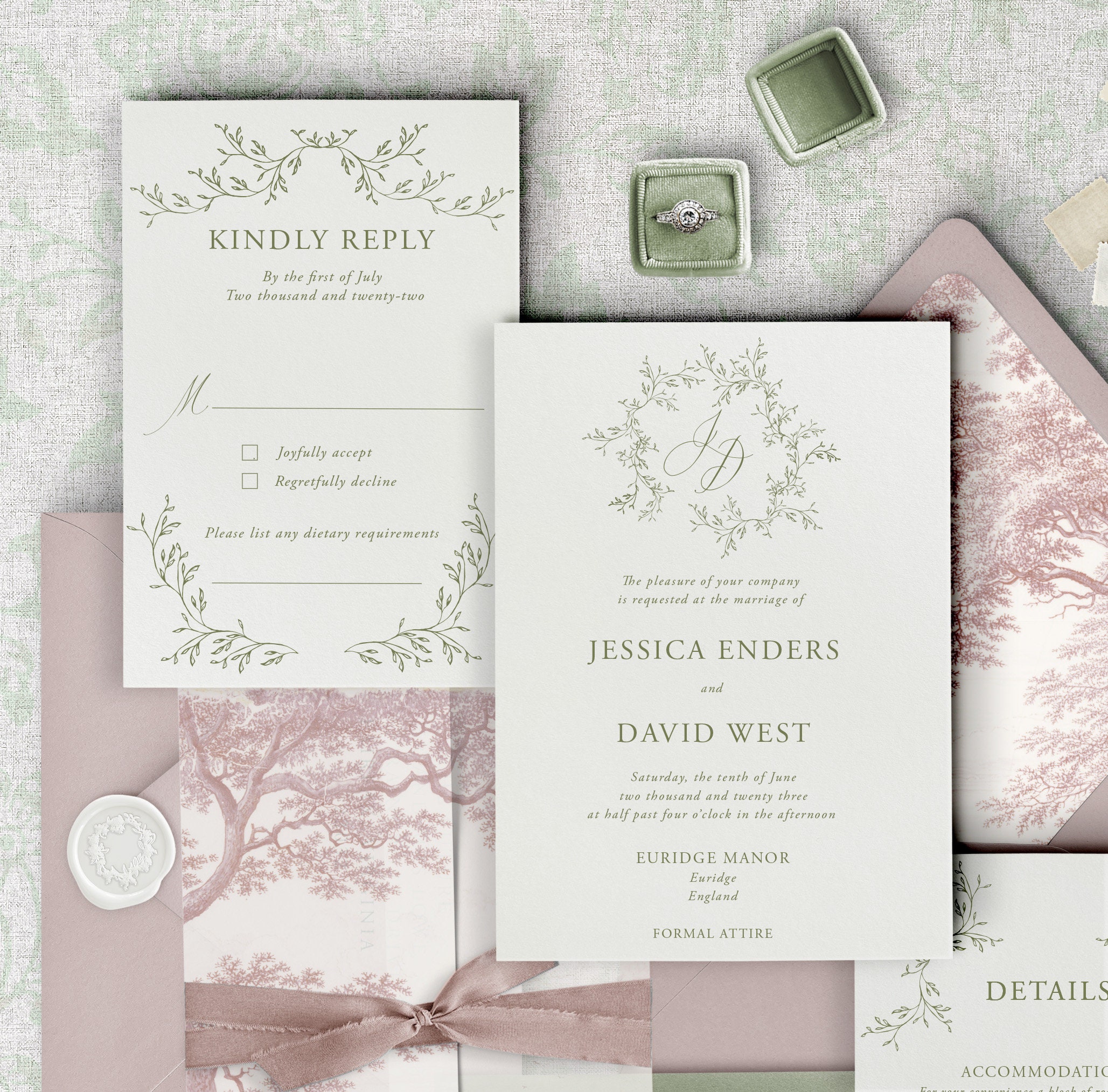 Unique Wedding Invitations, Wedding Crest Monogram Invitation, Digital ...