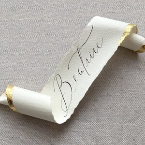 Gold Leaf Calligraphy Place Cards: Unique Place Cards for Vintage ...