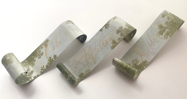 Hand-lettered Calligraphy Scrolls for Wedding Place Cards - Etsy