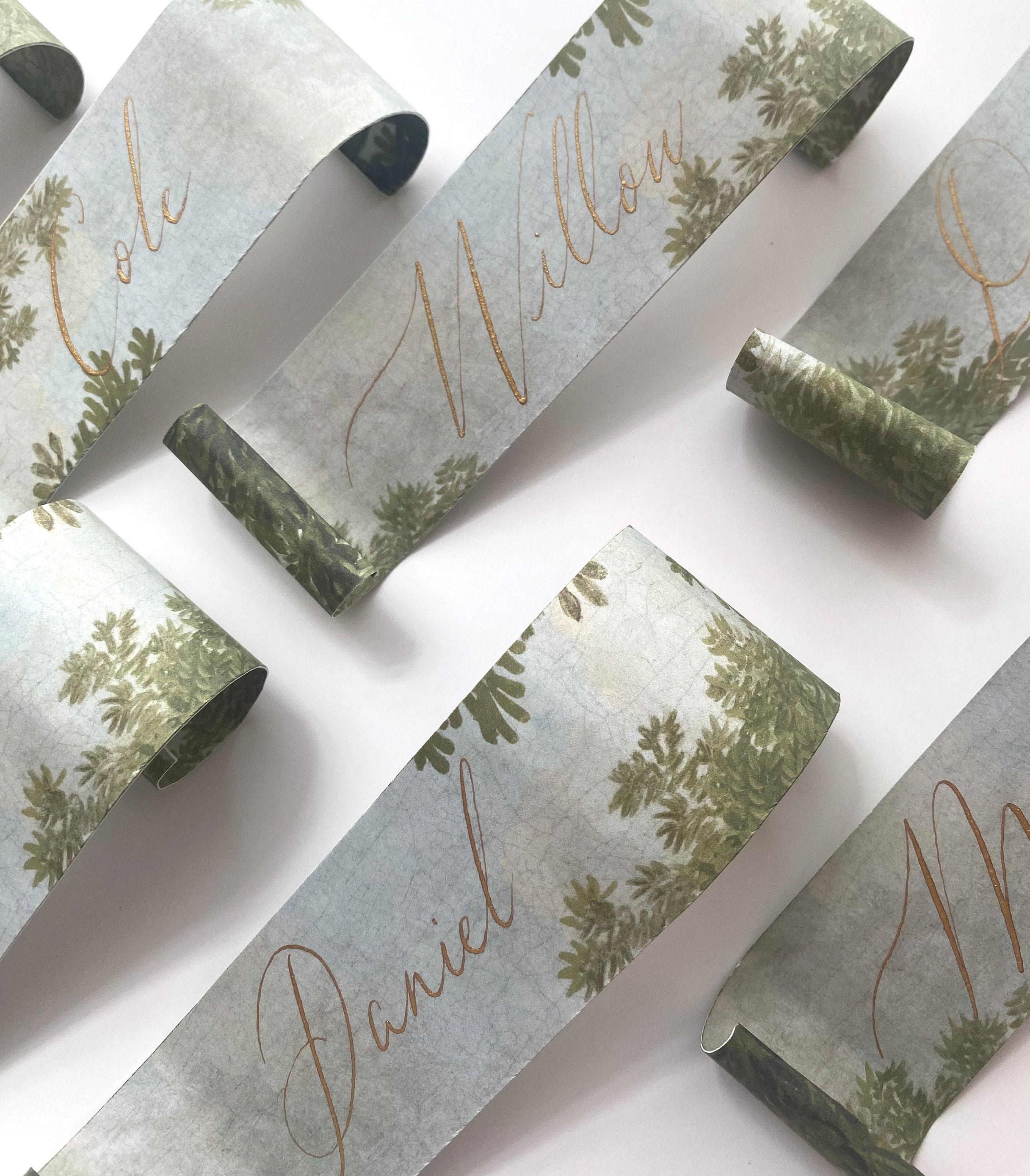 Hand-lettered Calligraphy Scrolls for Wedding Place Cards - Etsy
