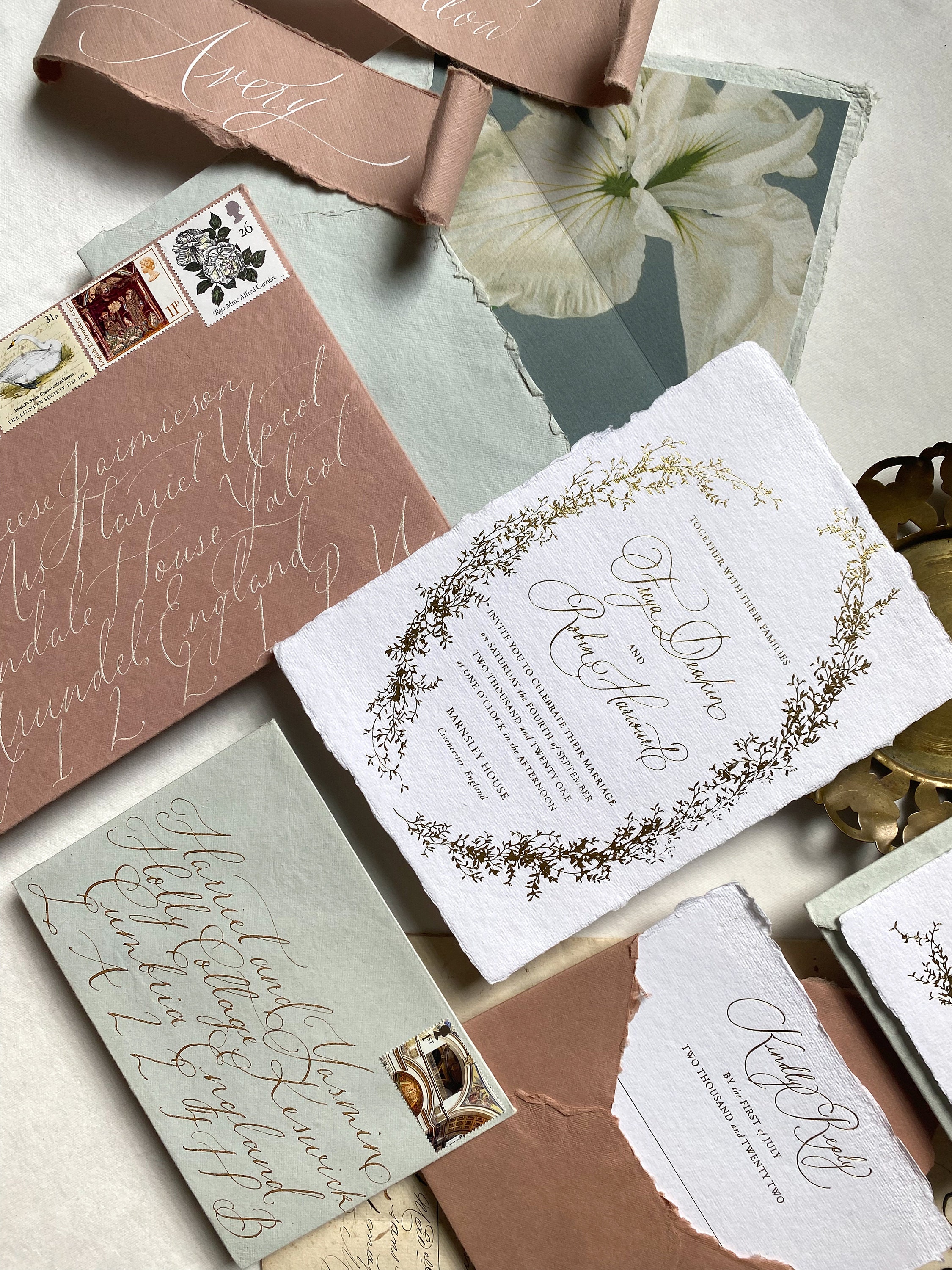 Printable Botanical Wedding Invitation Suitable for Printing on Deckle ...