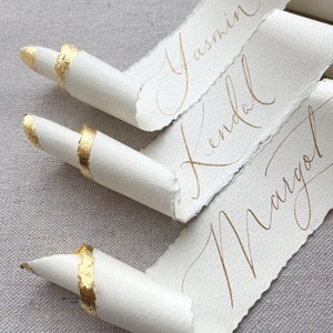 Gold Leaf Calligraphy Place Cards: Unique Place Cards for Vintage ...