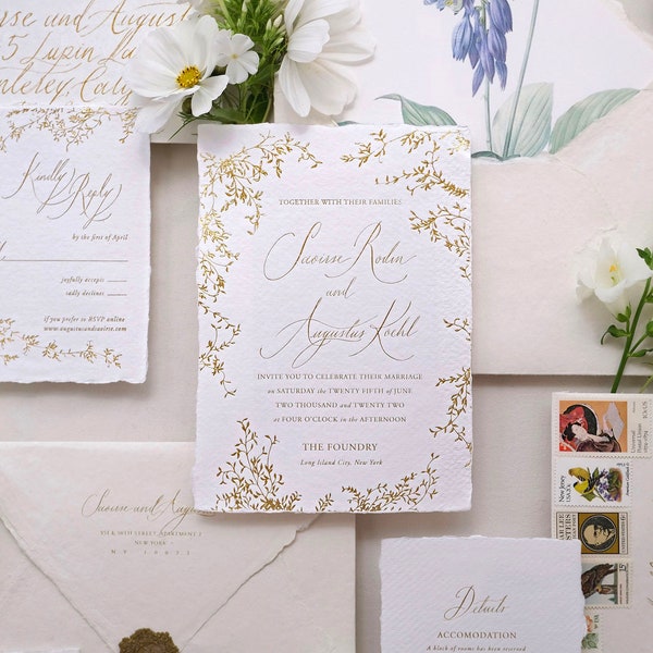 Romantic Wedding Invitations, Letterpress and Blind Embossed Unique ...