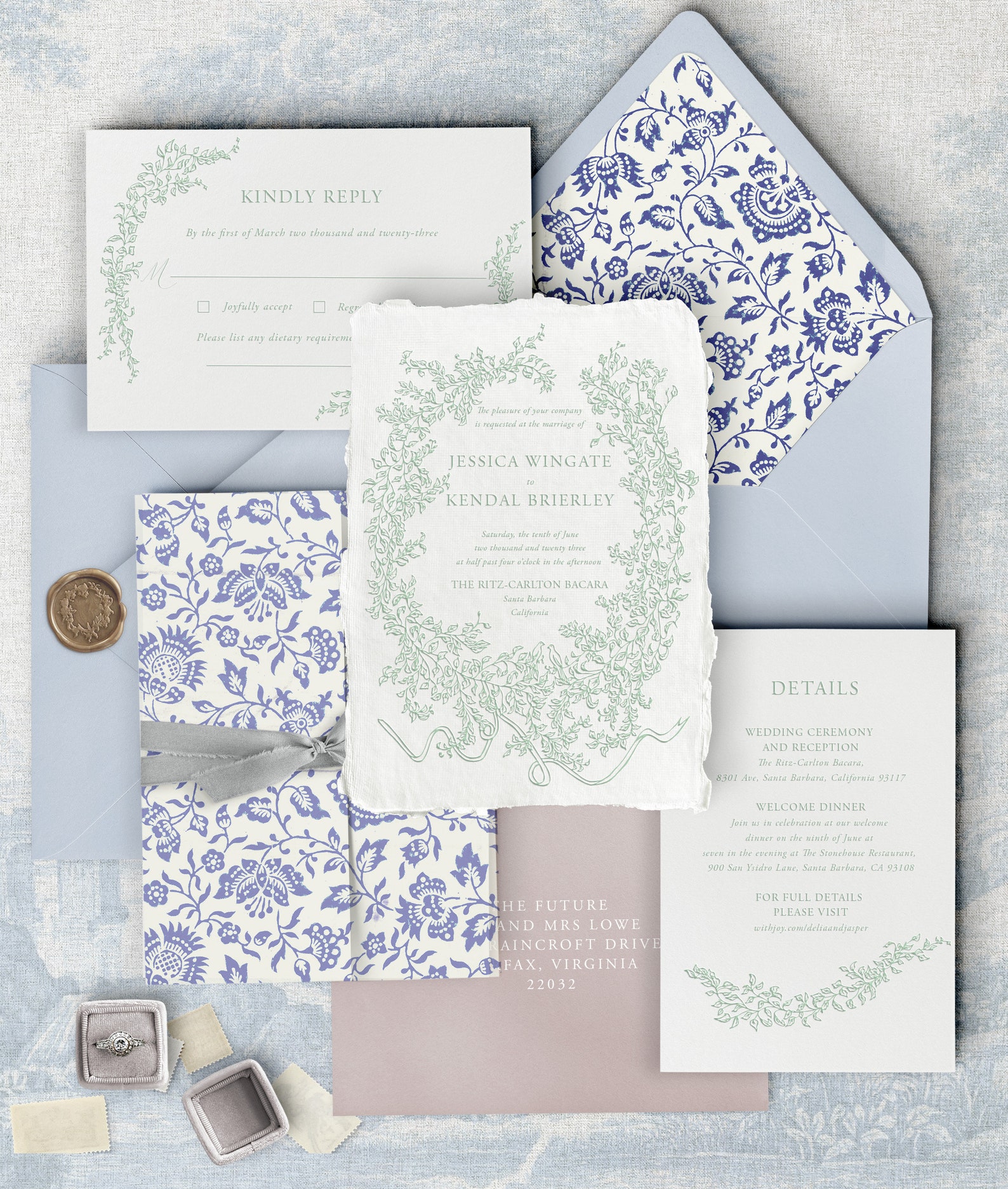 Luxury Hand Drawn Letterpress Wedding Invitations, Unique Wedding ...