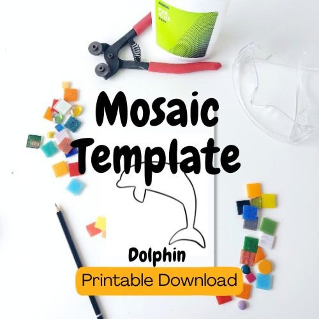 Dolphin Mosaic Template. Printable Download Pattern to Assist - Etsy