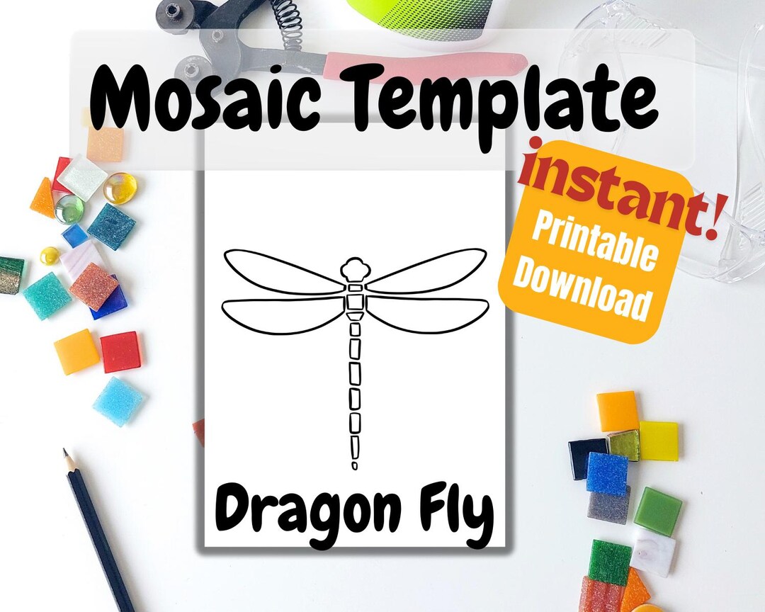 Dragonfly Mosaic Template: Printable Pattern (digital Download) - Etsy