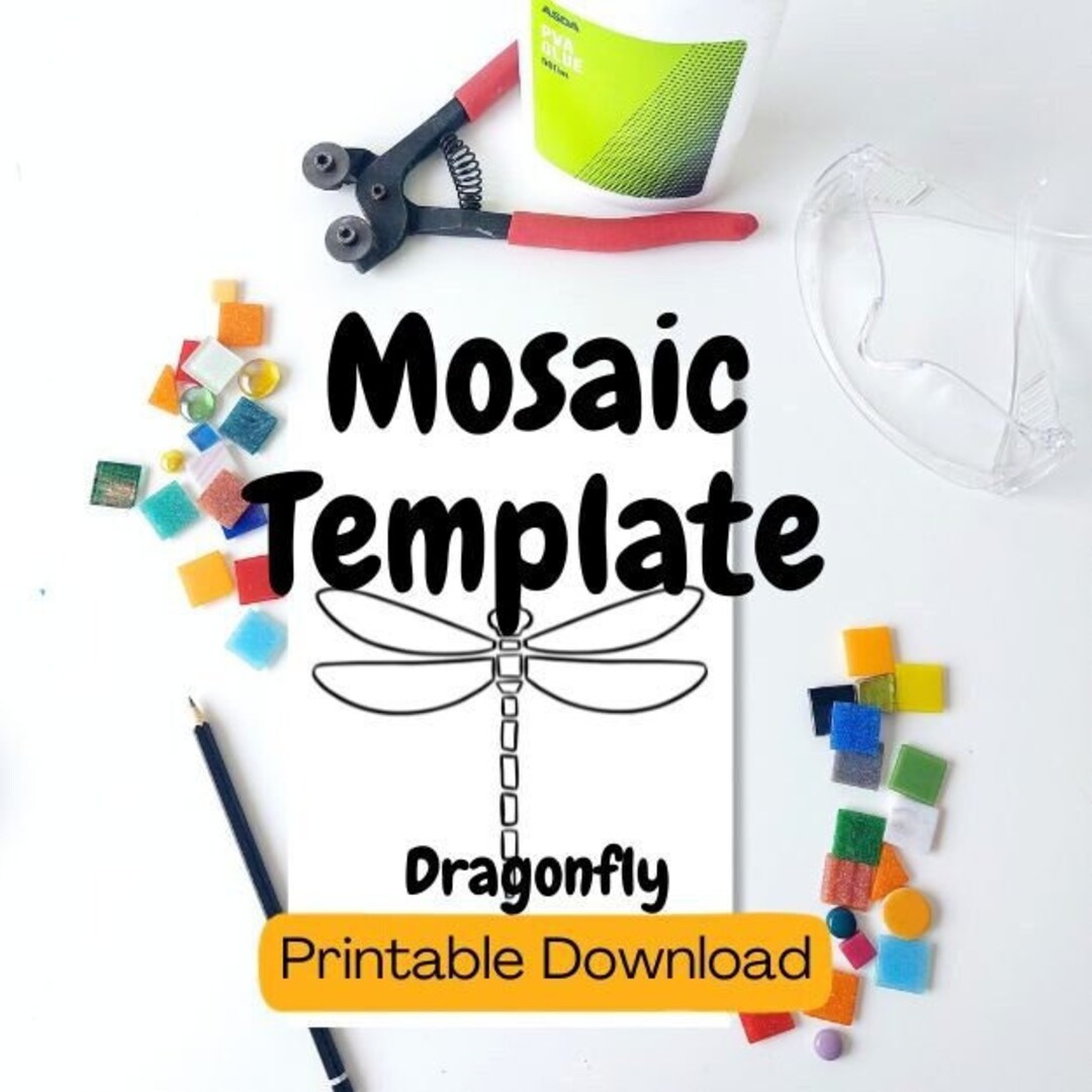 Dragonfly Mosaic Template. Printable Download Pattern, to Assist With ...