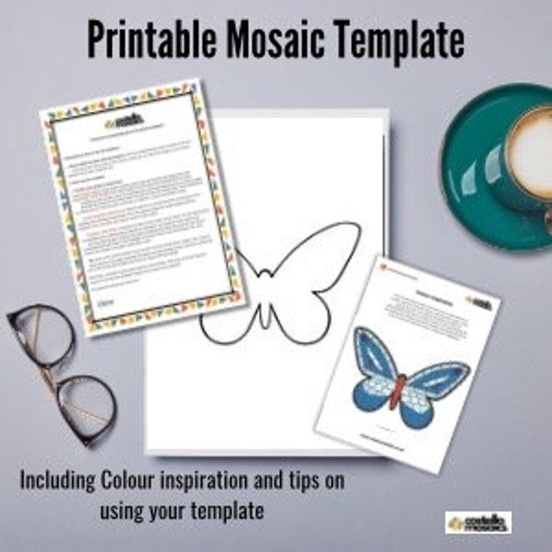 Butterfly Mosaic Pattern Template: Printable Outline (digital Download ...