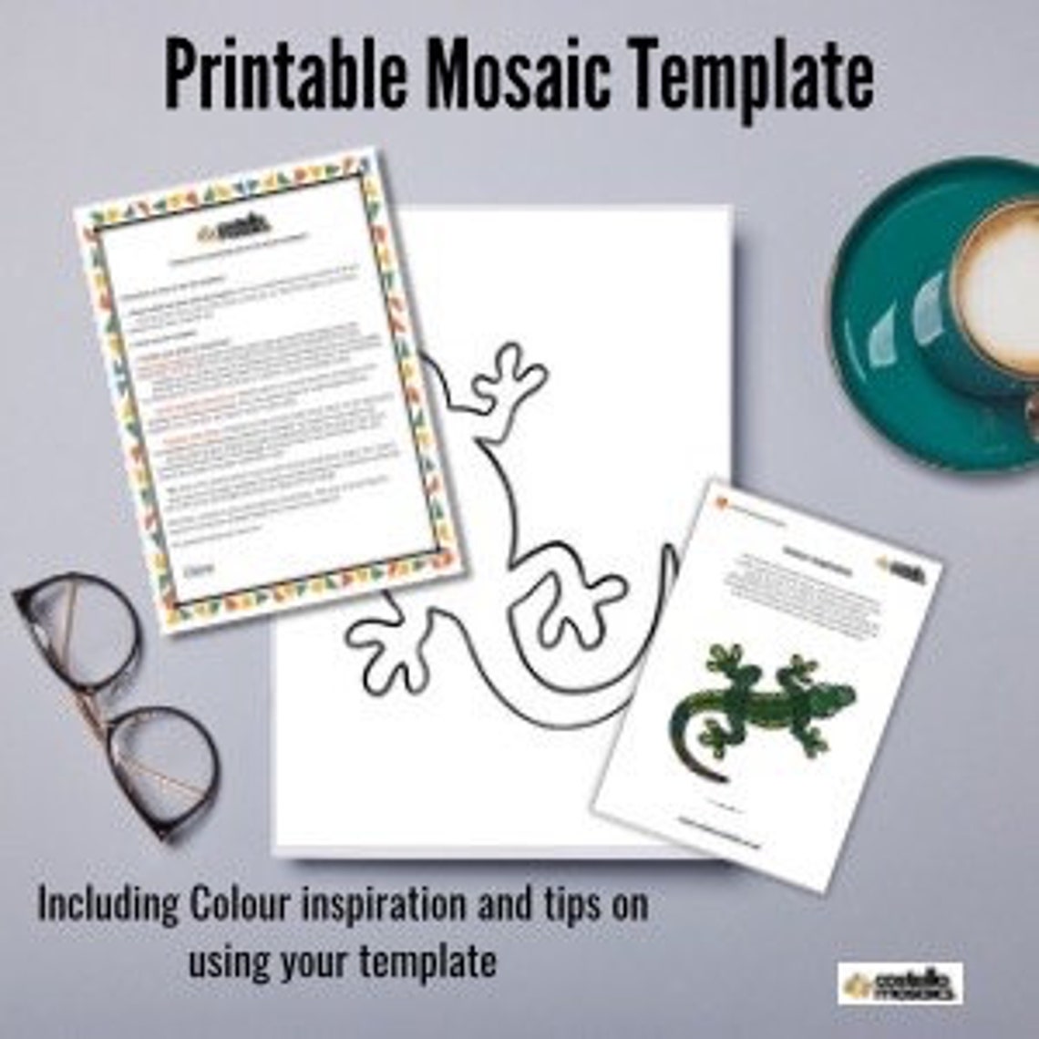 Gecko Mosaic Template: Printable Lizard Pattern (digital Download) - Etsy