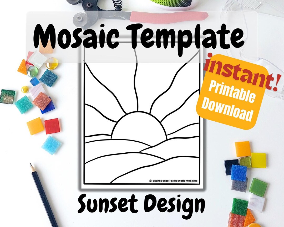 Sunset Pattern Template. Printable Download Template for Mosaic ...