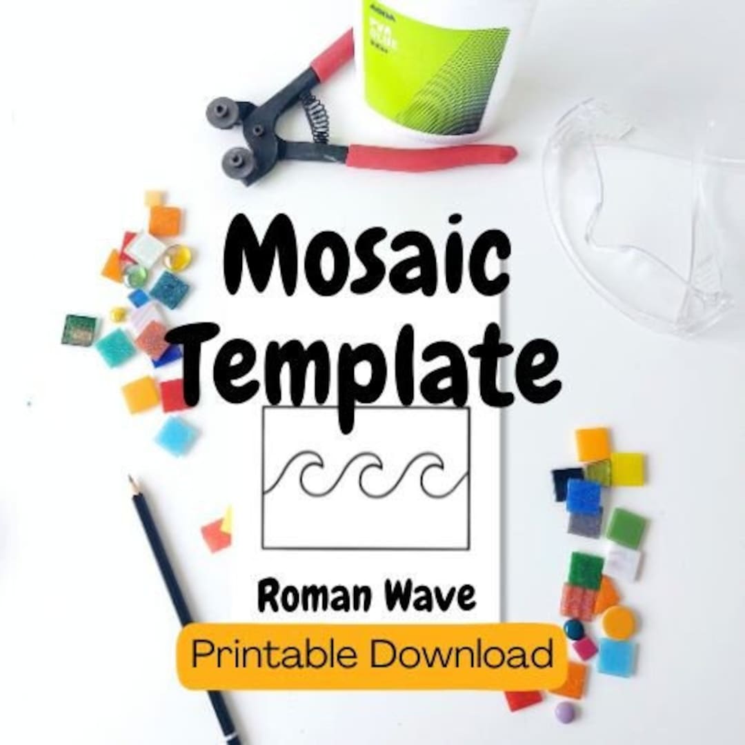 Roman Wave Mosaic Template. Printable Download Pattern, to Assist With ...