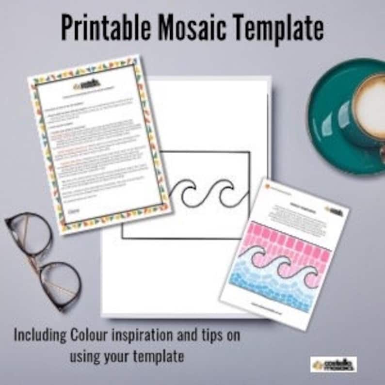 Roman Wave Mosaic Template. Printable Download Pattern, to Assist With ...