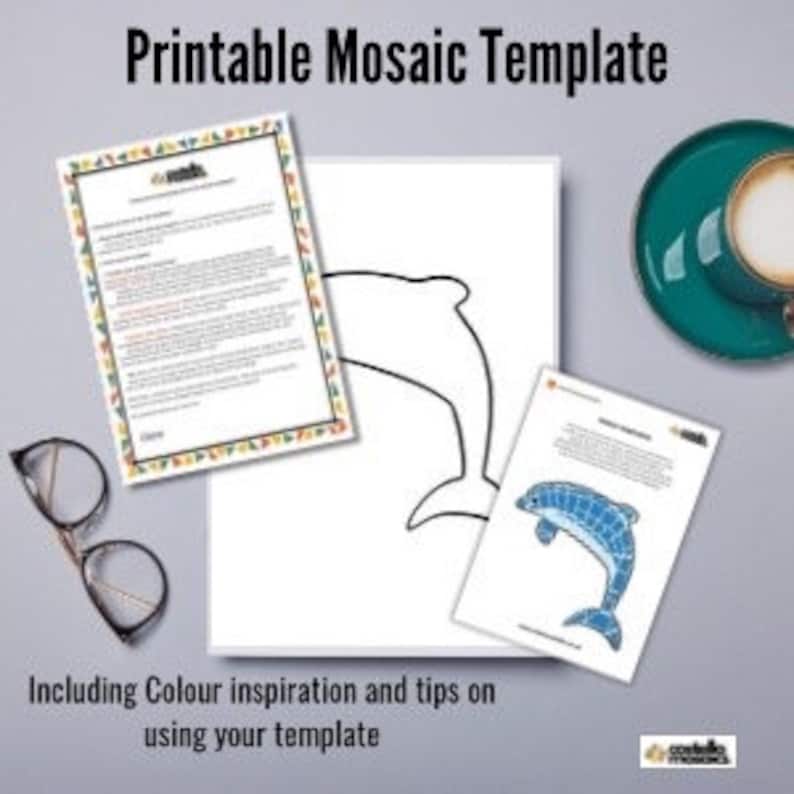 Dolphin Mosaic Template: Printable Pattern (digital Download) - Etsy