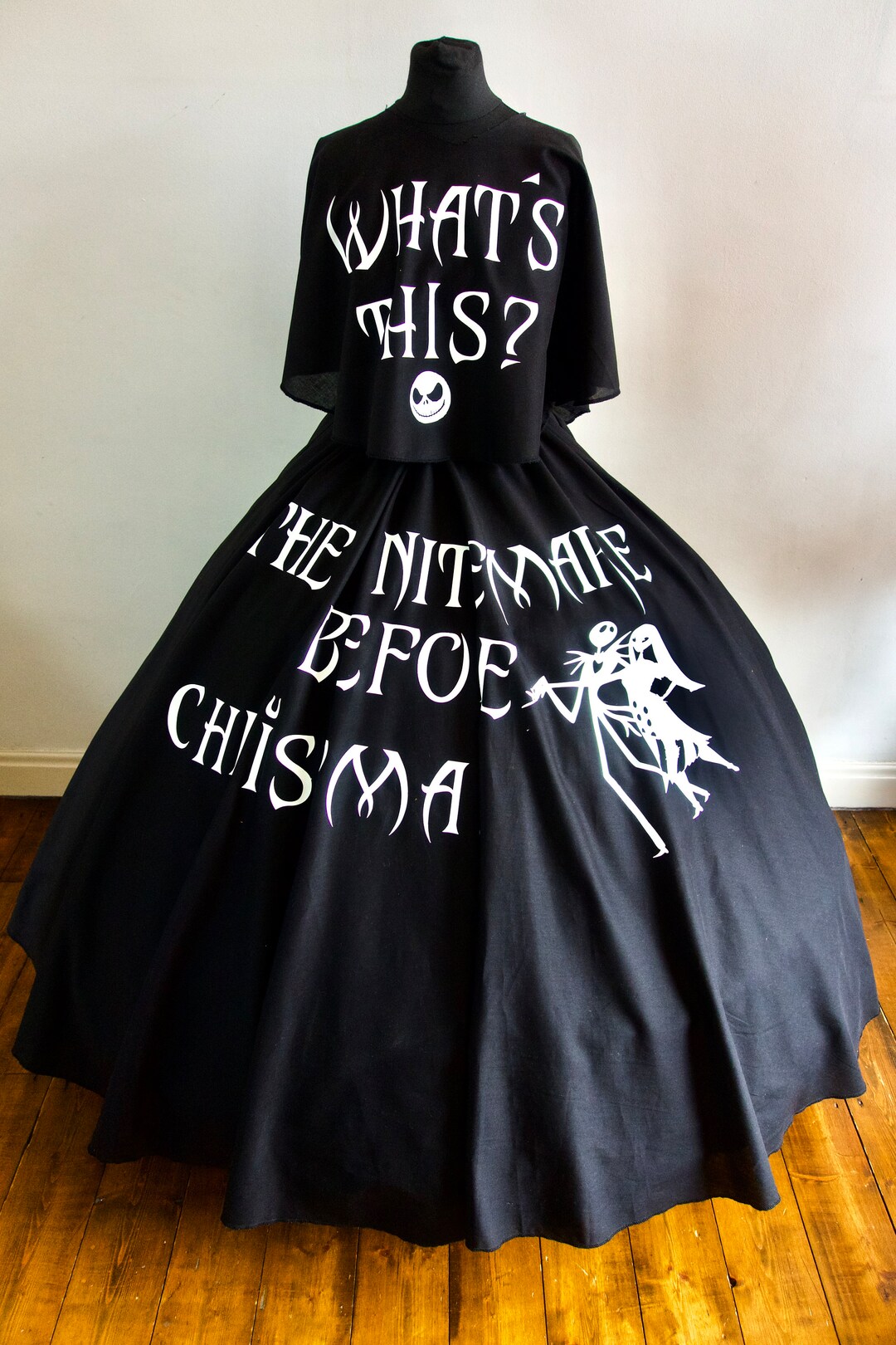 Halloween Nitemare Before Christmas Glow in the Dark Costume Includes ...
