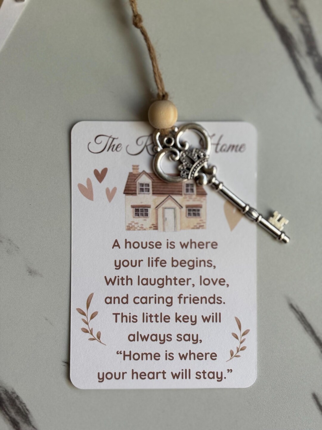 The Key to Home Hangtag With Vintage-style Key – Rustic Charm for ...