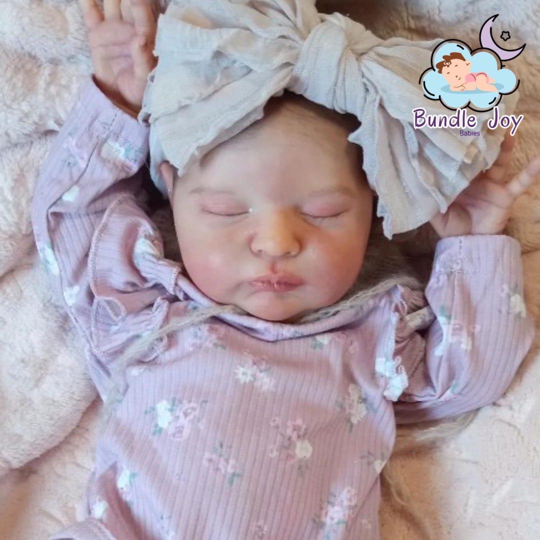Full Body Silicone Reborn Baby Doll With Painted Hair, Sleeping Pose ...
