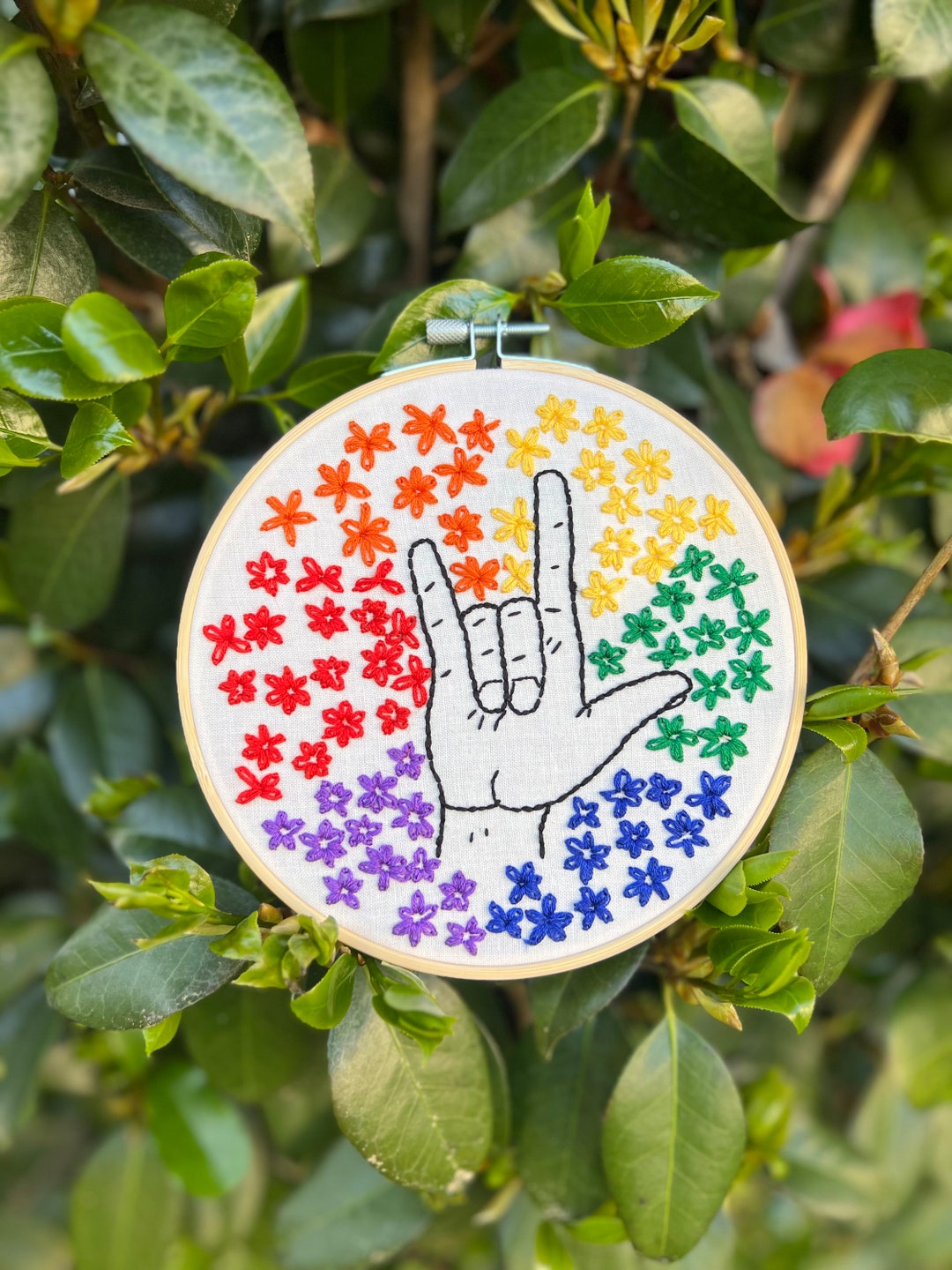 Digital PDF Pattern: Love and Pride Embroidery Pattern. ASL I Love You ...