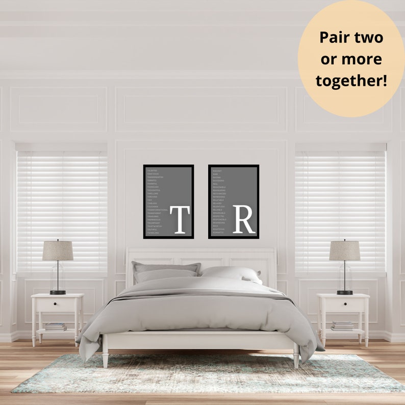 Letter R Positive Adjectives Initial Wall Print Digital - Etsy