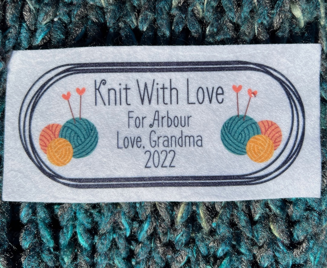 Knit With Love Blanket Label/personalized Label/customized Blanket ...