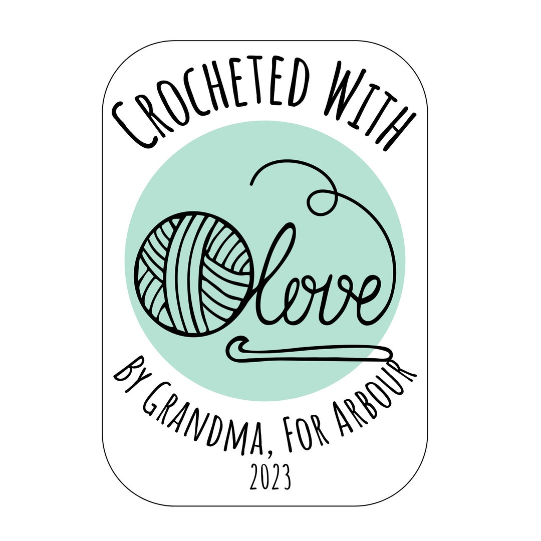 Crocheted With Love Oval Blanket Label/personalized Label/customized ...